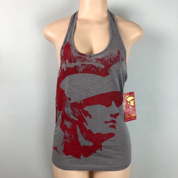 USC Her Style | Tops | Usc Trojans Halter Tank Top Grey Red | Poshmark